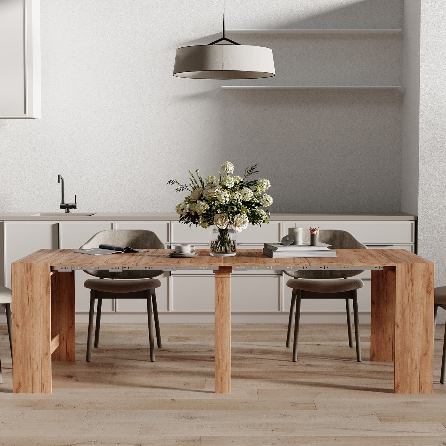 Python extendable console table (assembled) 43(240)x75x90 cm | Art in Head